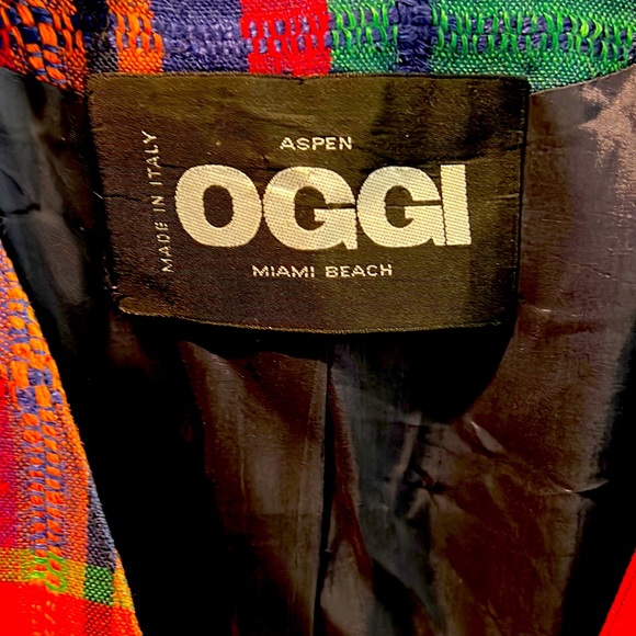 Oggi | Jackets & Coats | Linen Multi Colored Big Button Vintage Oggi ...
